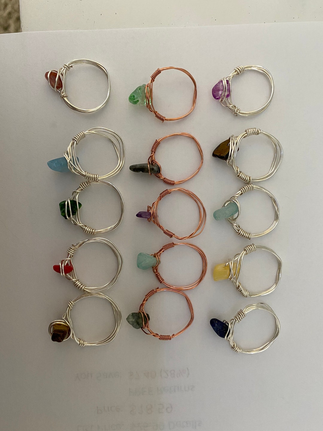 Wire Wrapped Crystal Rings - Etsy