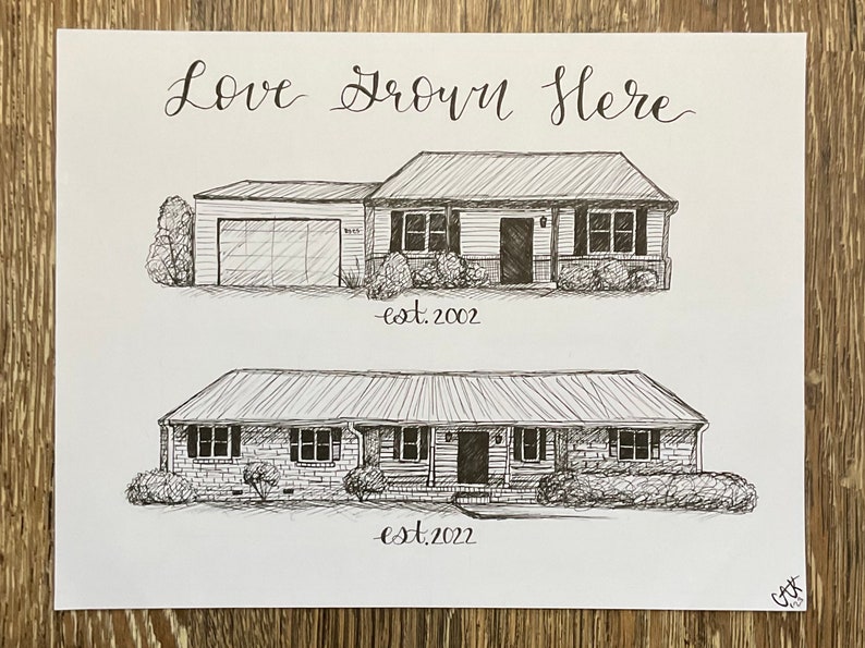 Custom Pen and Ink House Drawing - Etsy