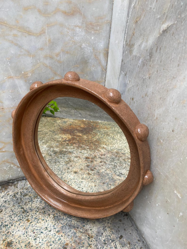 Ceramic Mirror Frame - Handmade / Brown - Etsy