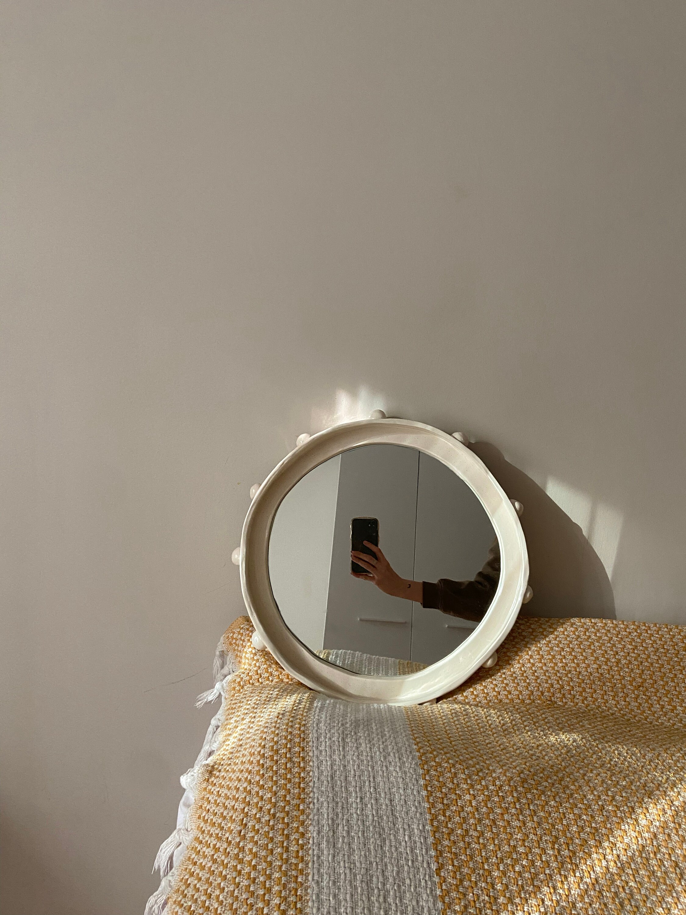 Handmade Ceramic Frame Mirror - Beige Brown Speckled - Etsy