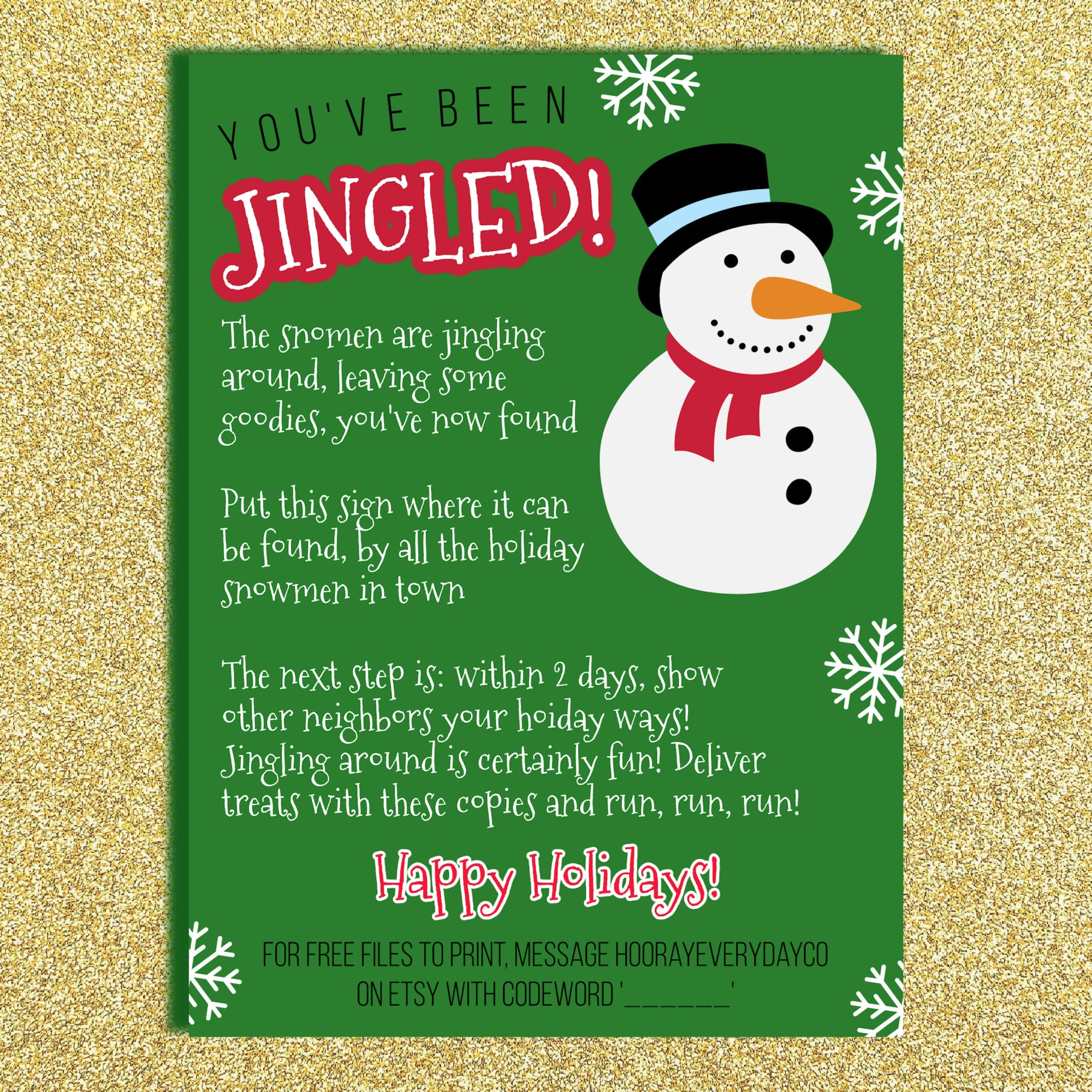 We've Been Jingled Sign, You've Been Jingled, Neighbors, Christmas Game ...