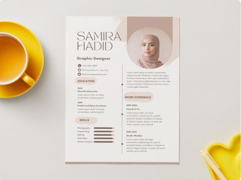 Modern Resume Template | Editable, Professional CV Design (digital ...