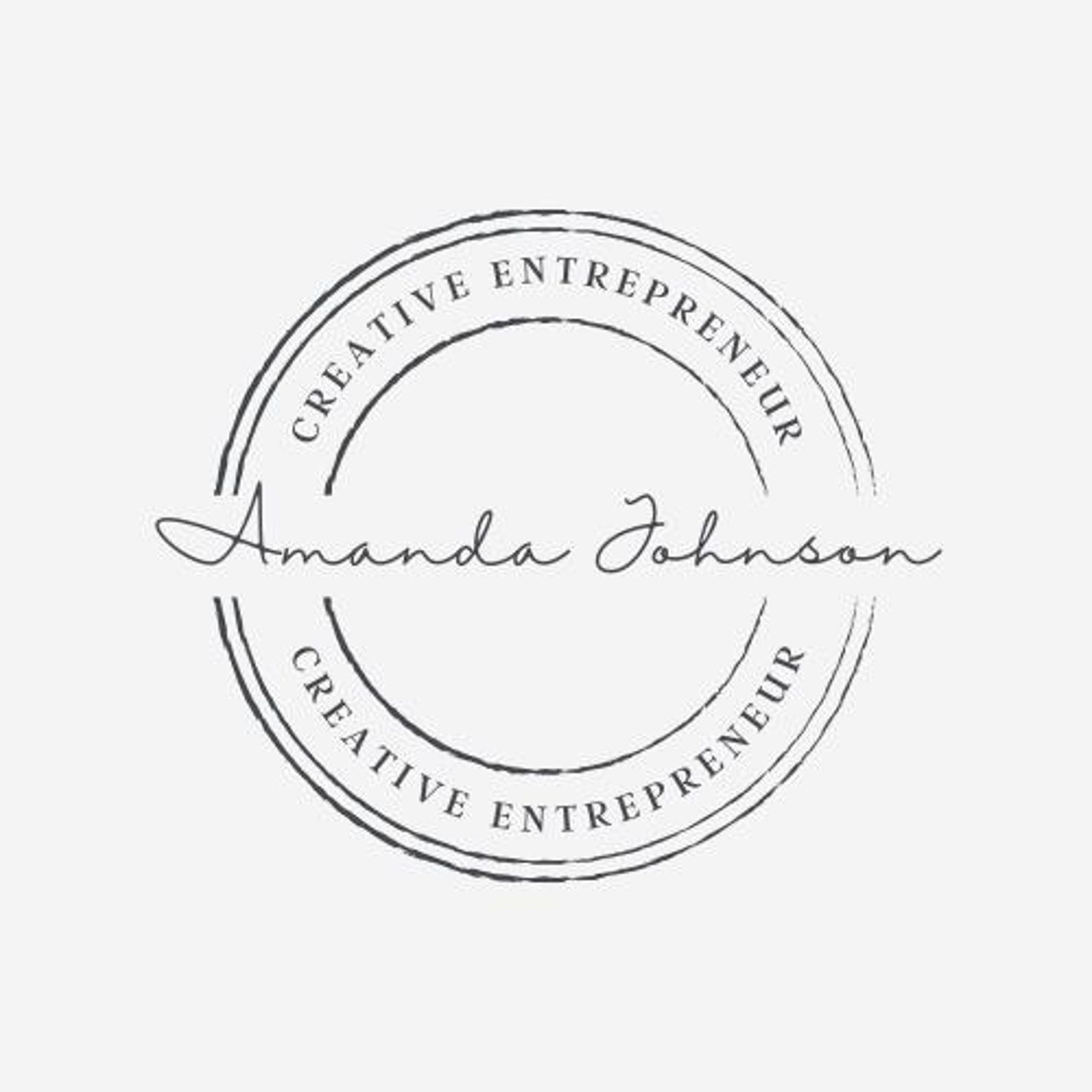 Grey Black Circle Hand Written Monogram Badge Logo Modern Custom Logo ...