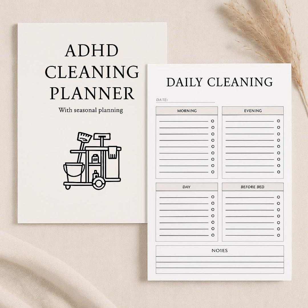 ADHD Cleaning Planner | Printable Micro-task Checklist (digital ...