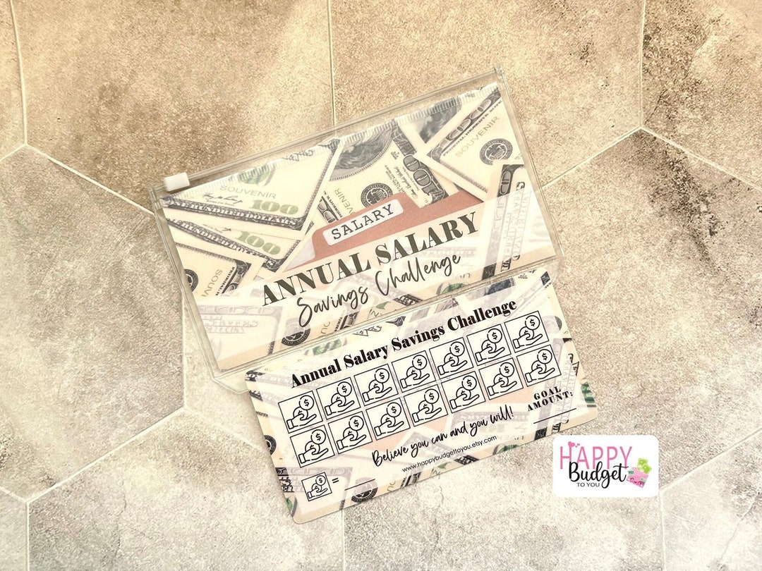 Annual Salary Savings Challenge, Cash Envelopes, A6 Budget Envelope ...