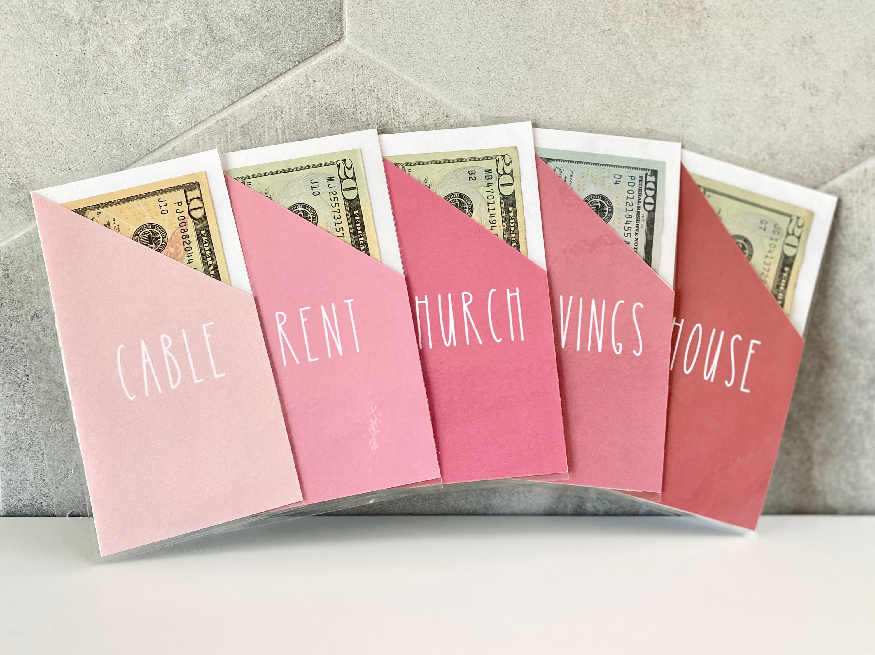 Personalized Vertical Cash Envelopes Set of 5 Cash Envelopes | Etsy