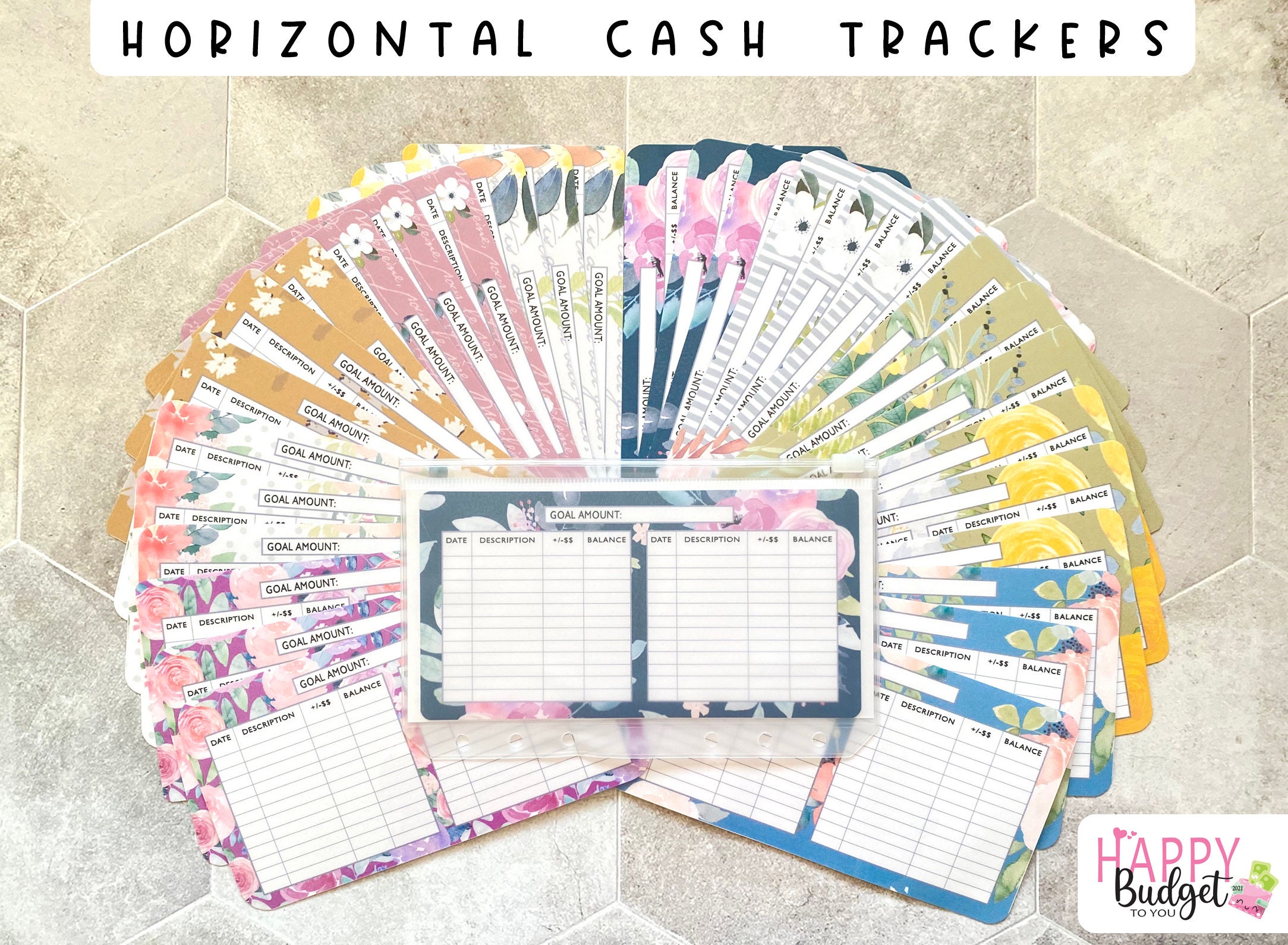 Horizontal Cash Tracker Sheet Laminated Cash Tracker Sheet - Etsy