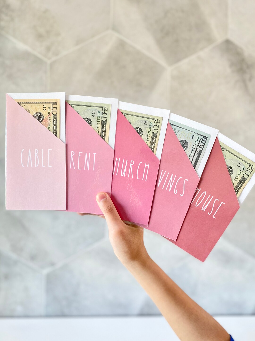Personalized Vertical Cash Envelopes Set of 5, Cash Envelopes, Budget ...