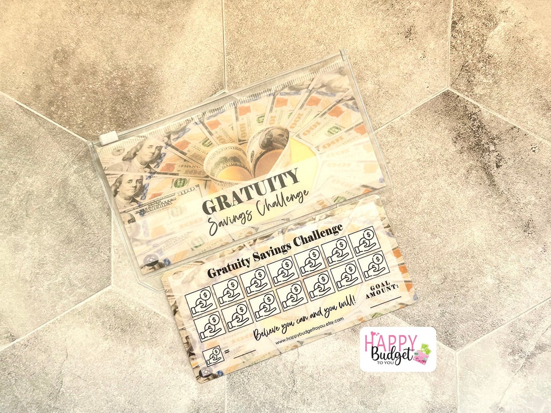 Gratuity Savings Challenge, Cash Envelopes, A6 Budget Envelope System ...