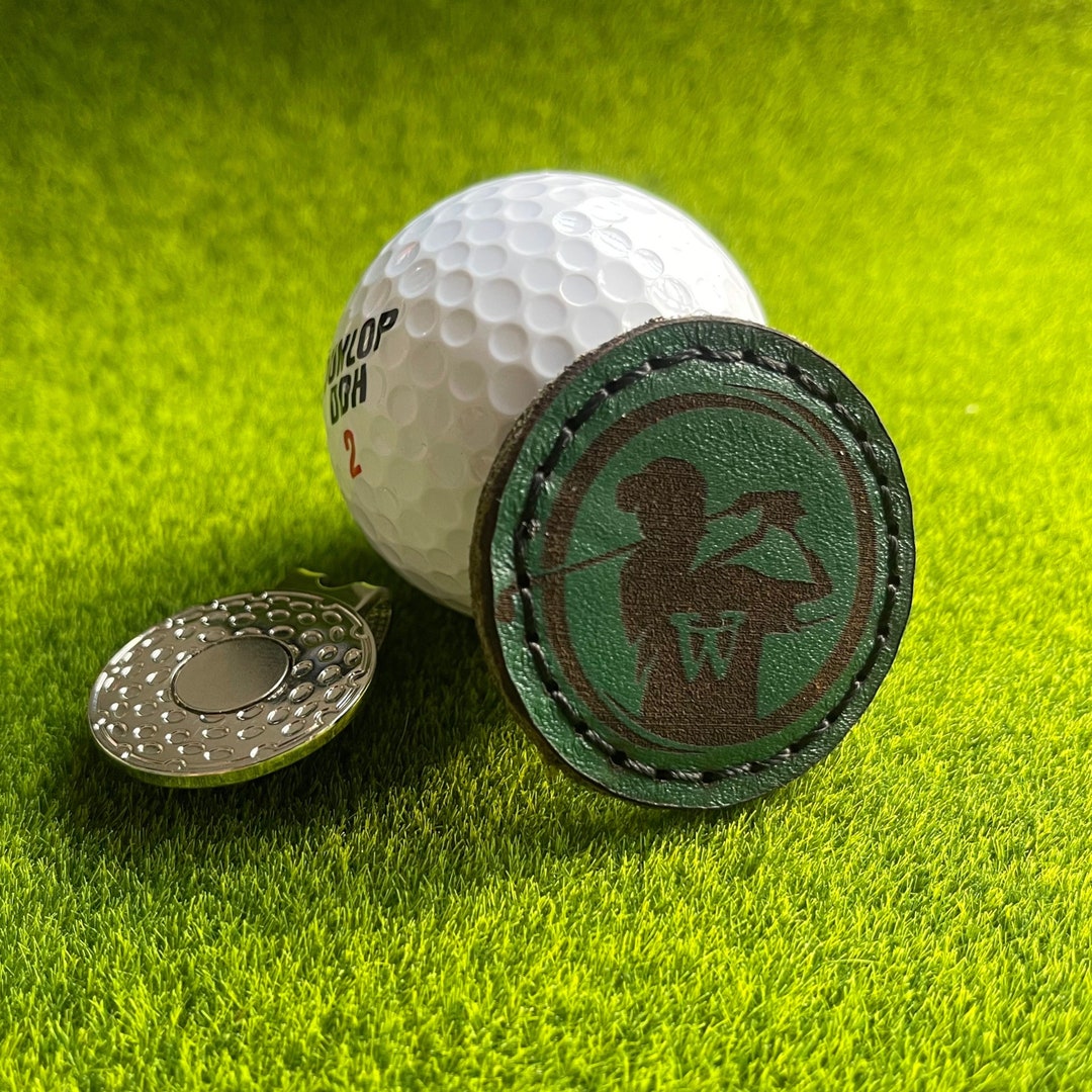Personalized Leather Golf Marker SET OF 2 | Premium Golf Gifts | 1.5 ...