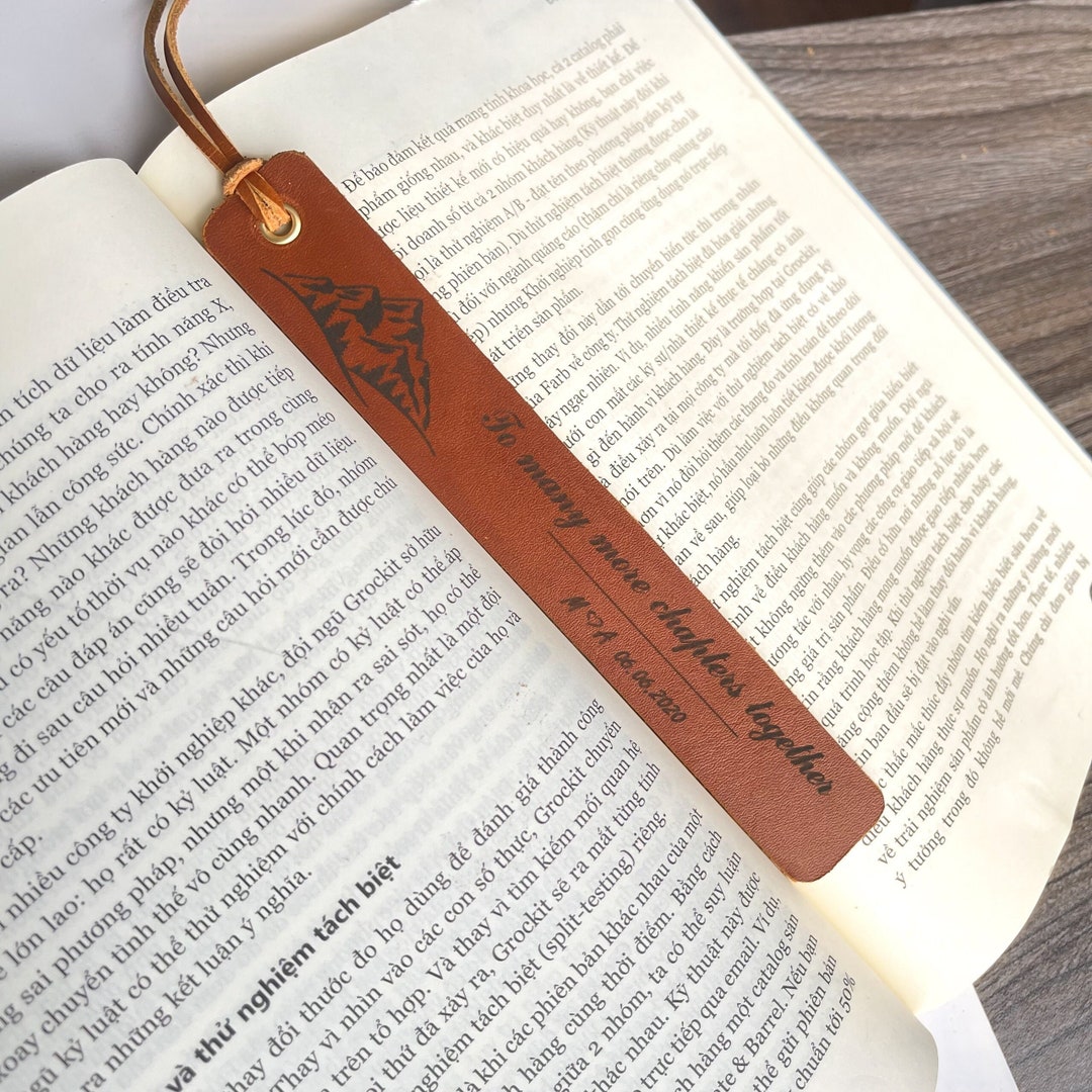 Personalized 3rd Anniversary Bookmark, Leather Bookmark, Leather ...