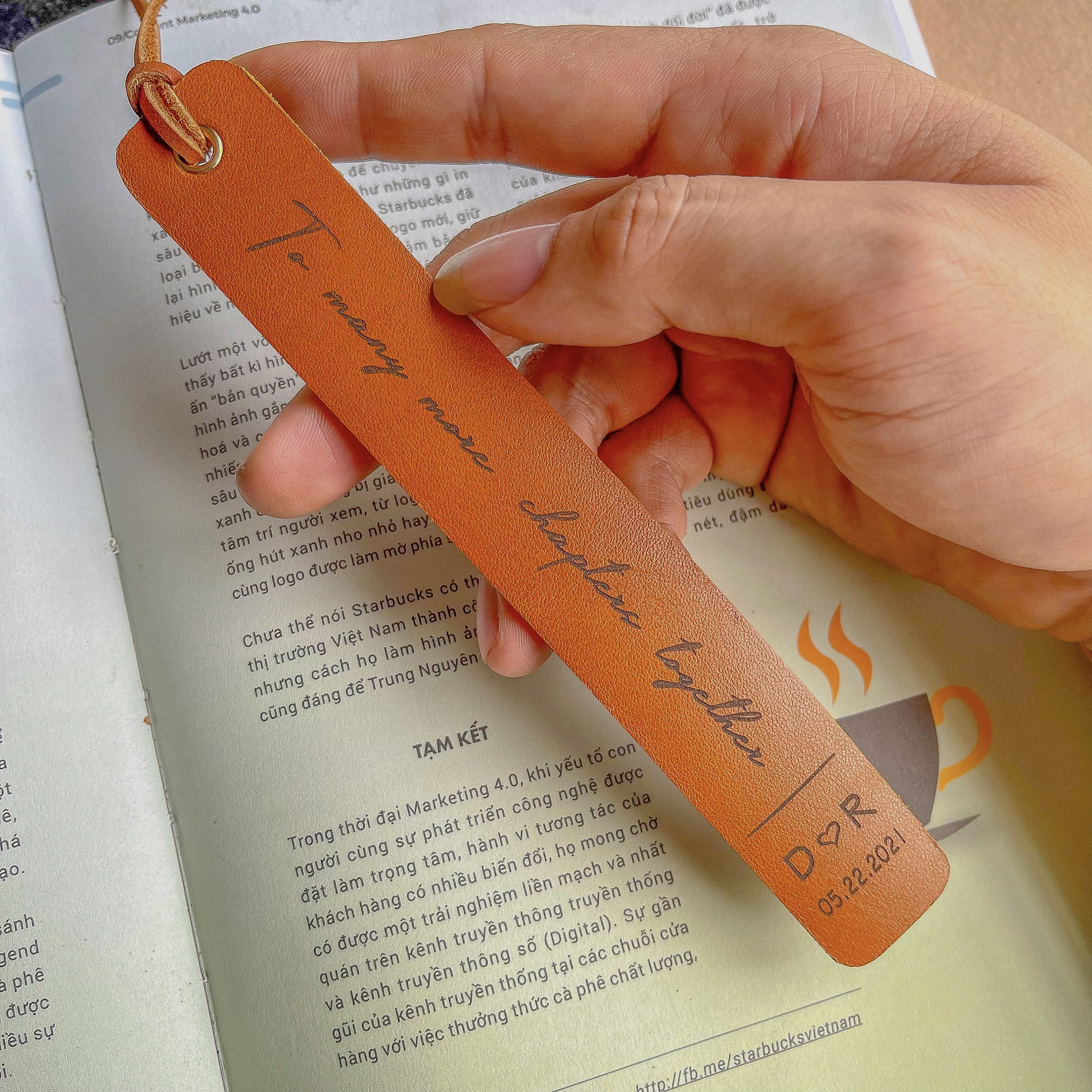 Engraved Leather Bookmark, Custom Favourite Quote Bookmark, Leather ...