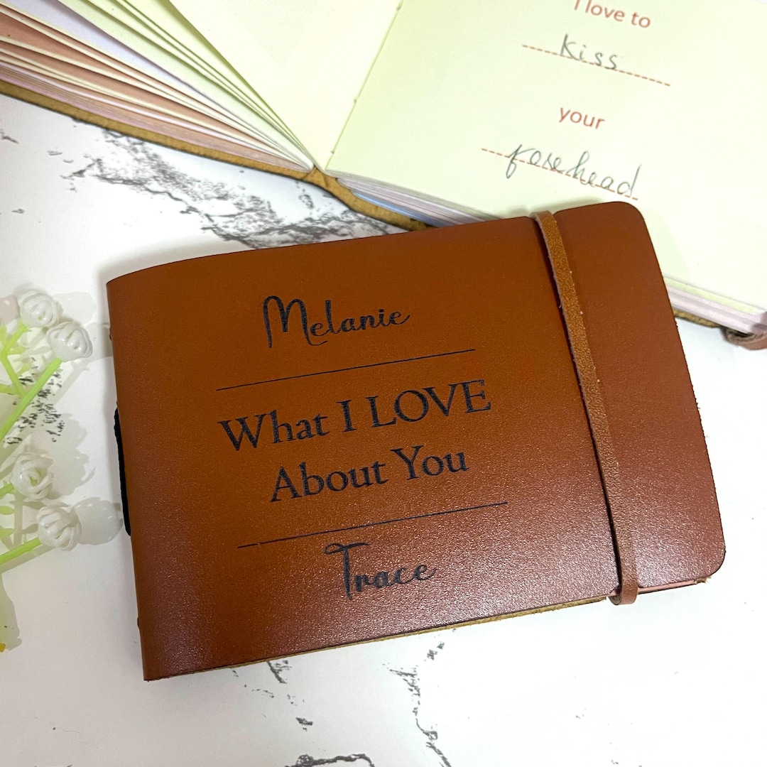 50 Fill-in-blank What I LOVE About You Leather Journal, Long Distance ...