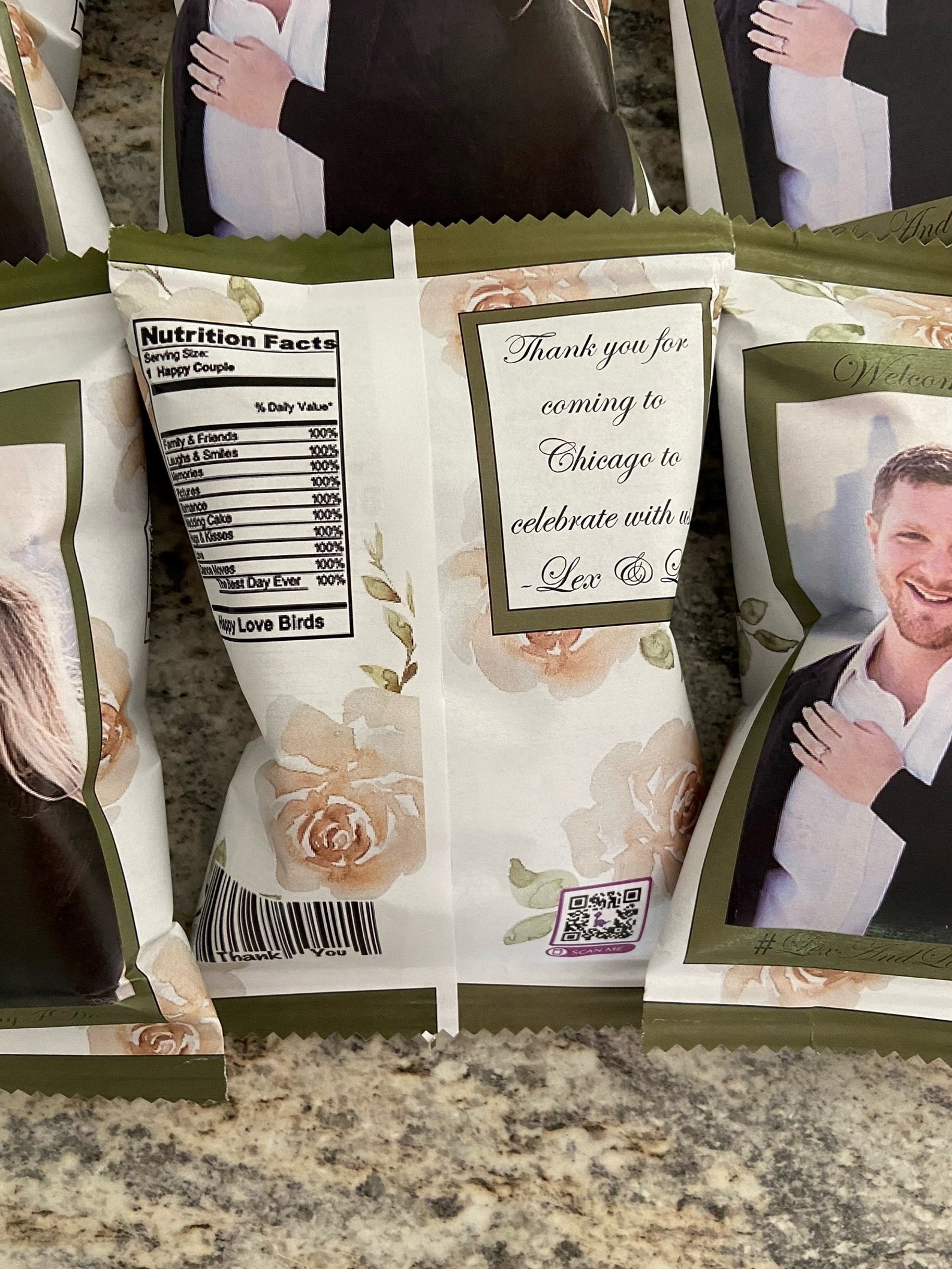 Personalized Wedding or Engagement Chip Bags Digital Download (pdf ...