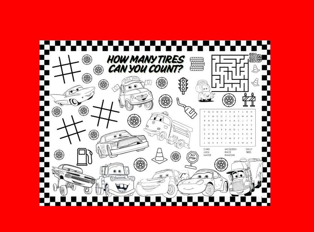 Printable Cars Activity Sheet | Cars Party | Coloring | Car Decorations ...