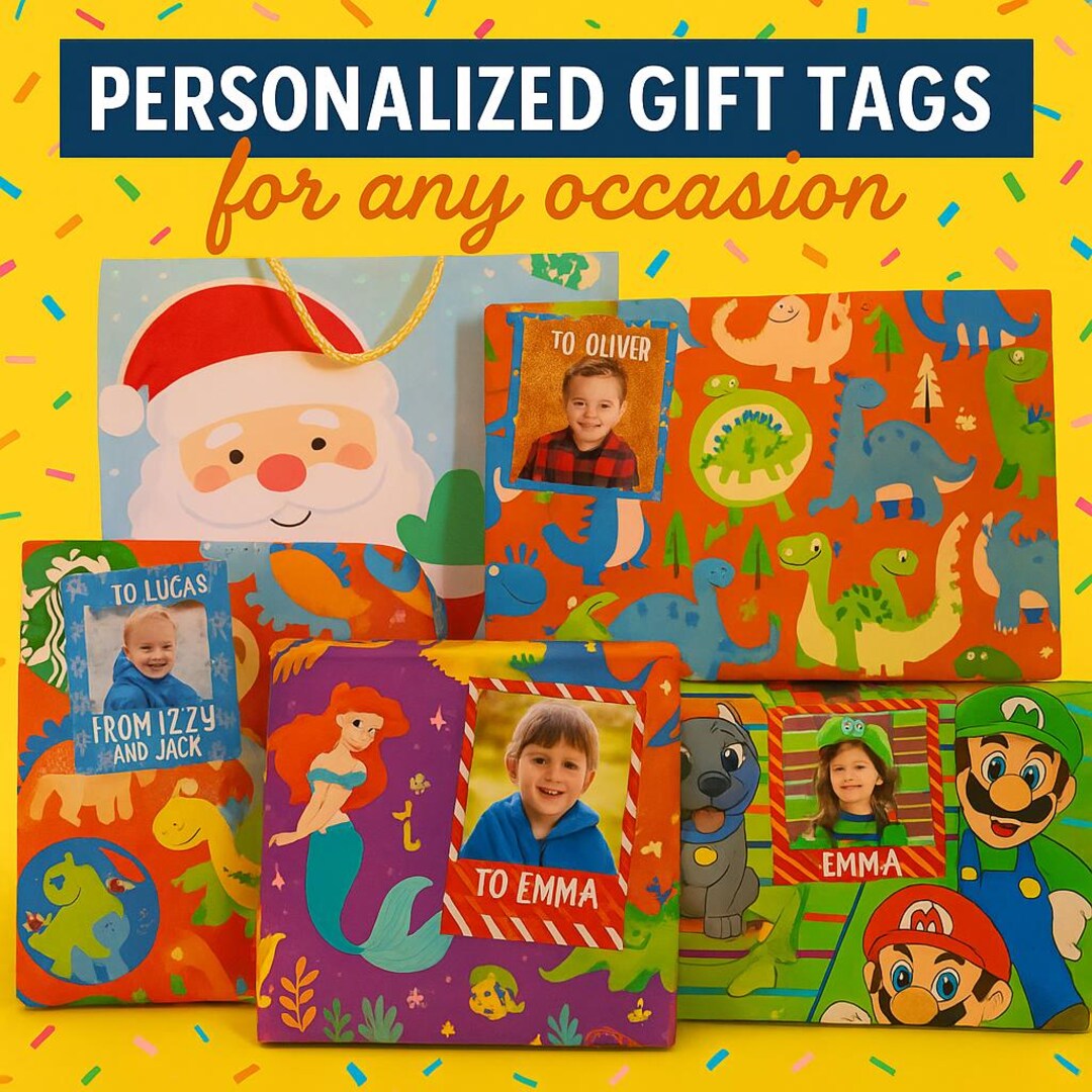 Personalized Gift Sticker Tags | 2.5"x2.5" Custom Favor Labels | Any ...