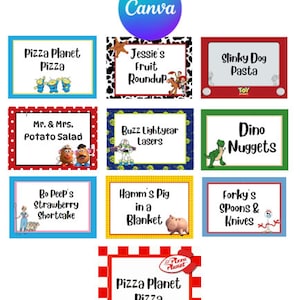 CANVA Digital Toy Story Food Tents | Toy Story Party | Food Signs | Toy ...