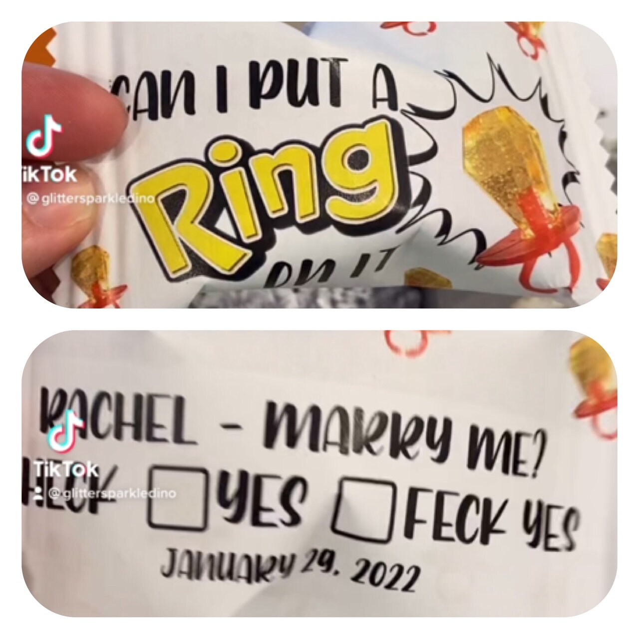 Custom Proposal Ring Pop Pop the Question Ring Pop He Put - Etsy