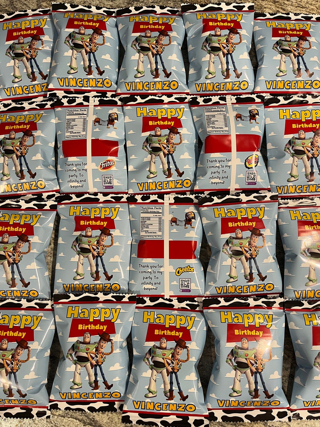 Personalized Woody and Buzz Chip Bags Digital (pdf) and Folded and ...