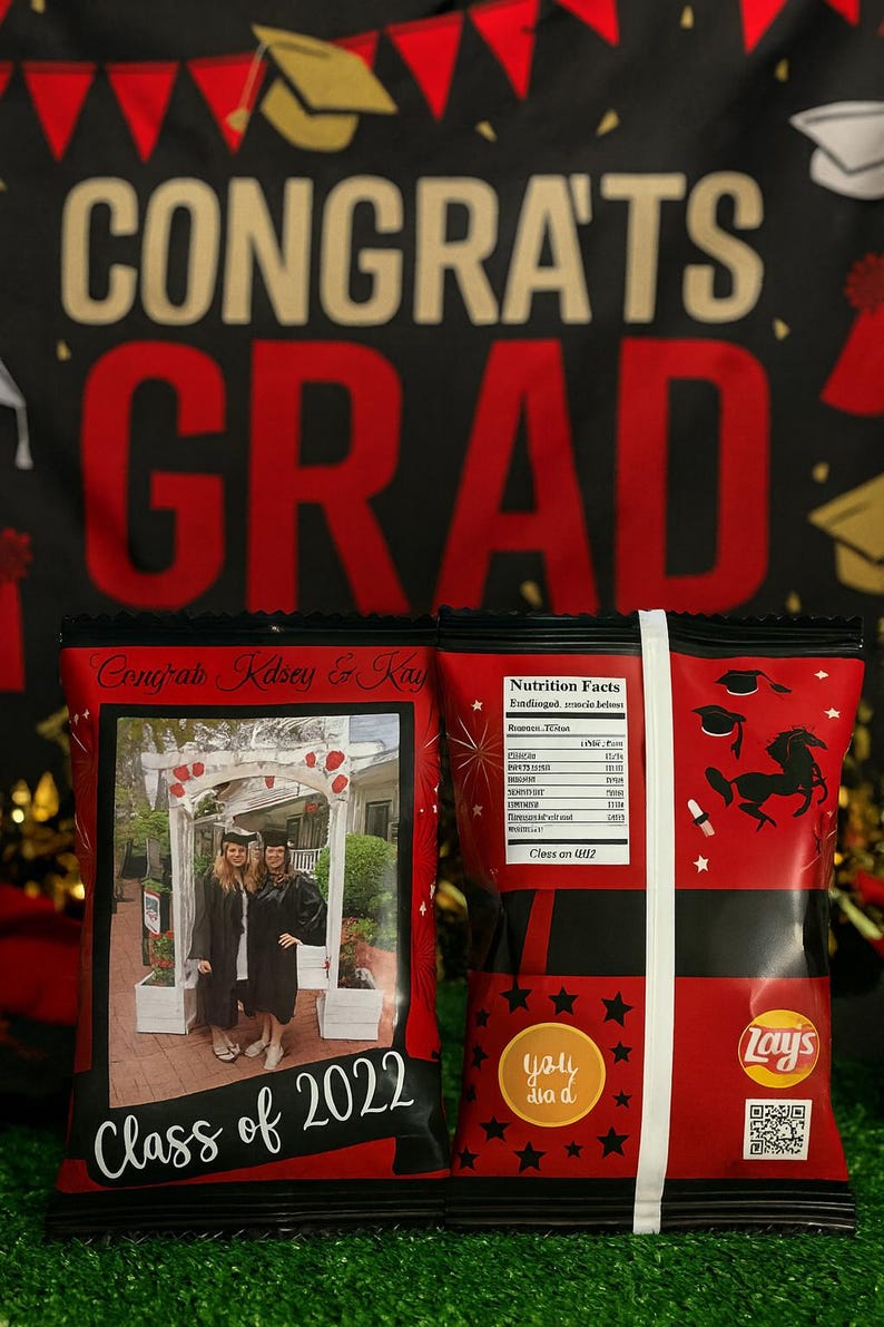Custom Graduation Chip Bags | Personalized Party Favors | School Spirit ...