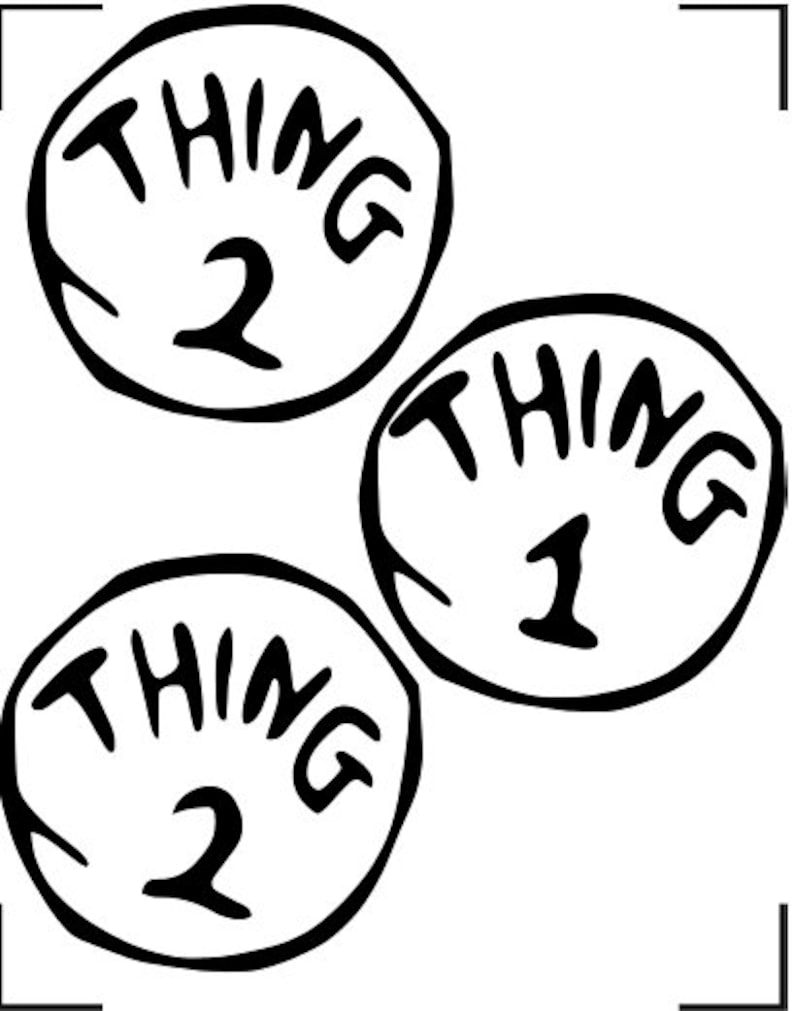 Thing 1 & Thing 2 Stickers | 4” Dr. Seuss Party Favor Labels for ...