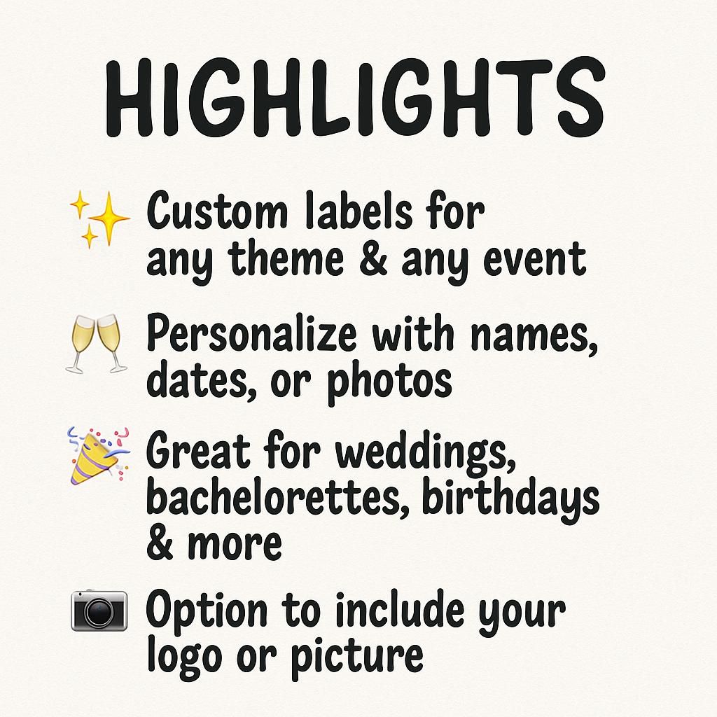 Custom Shot Glass Labels • Personalized Party Favors With Photos, Names ...