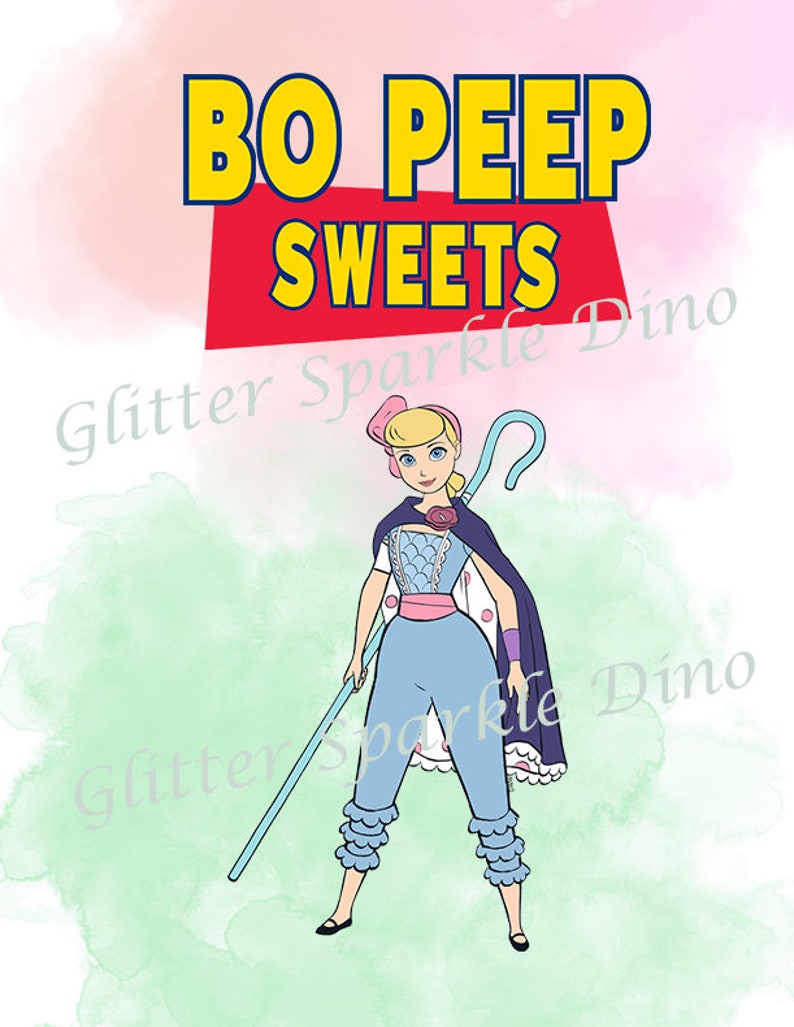 Watercolor Bo Peep Sweets | Toy Story | Toy Story Party | Food Signs ...