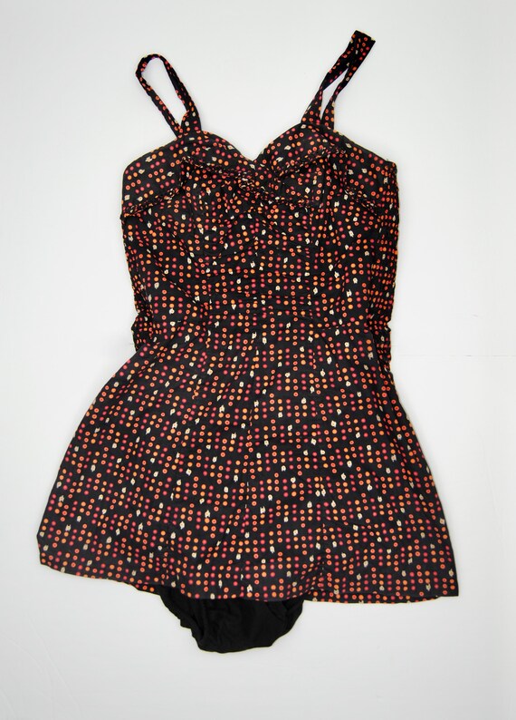 1950s Catalina Pinup Cotton Swim Suit Play Suit - Lg - Gem