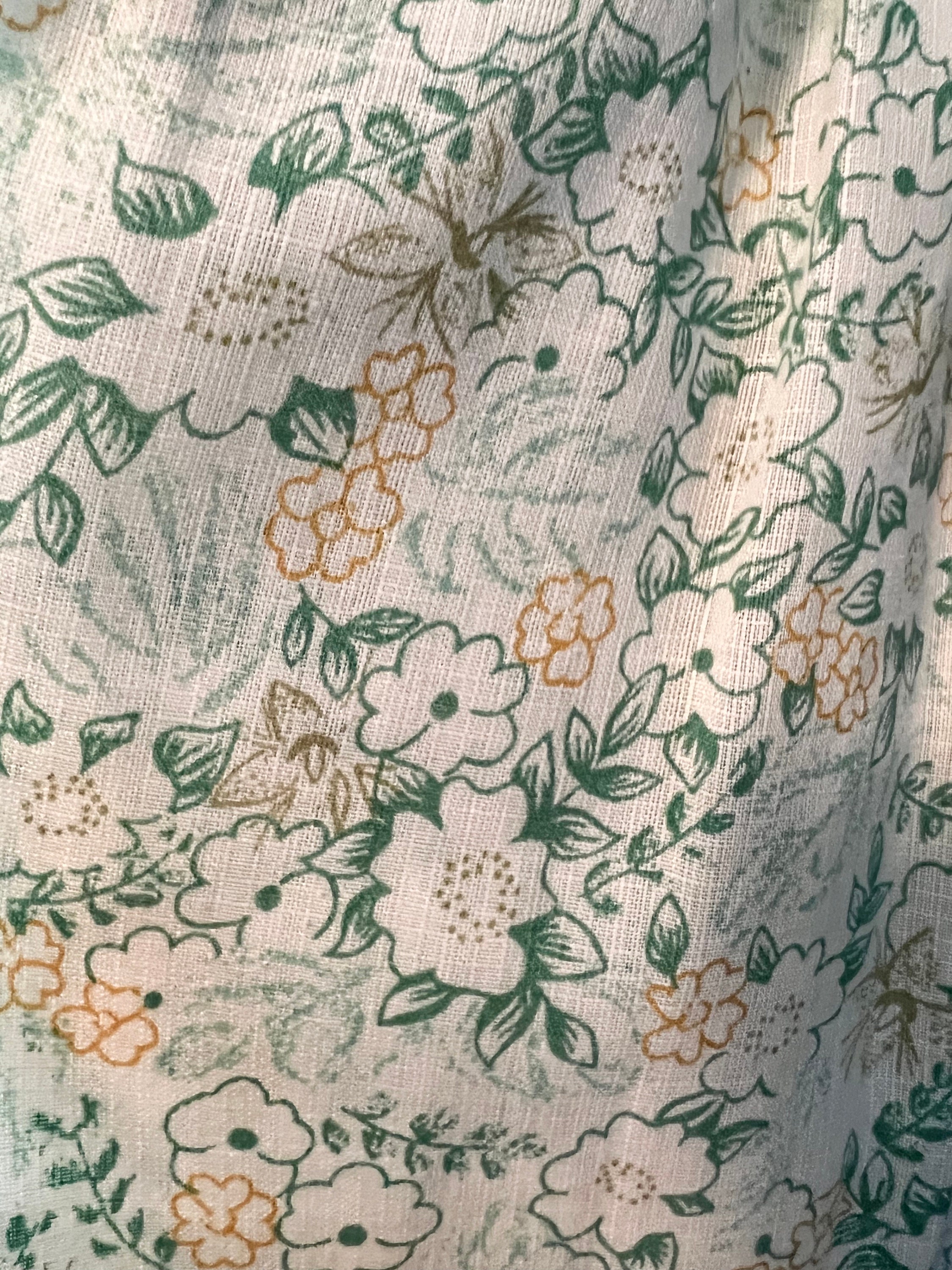 1970s Cream Front Button Day Summer Sun Dress With Green - Etsy
