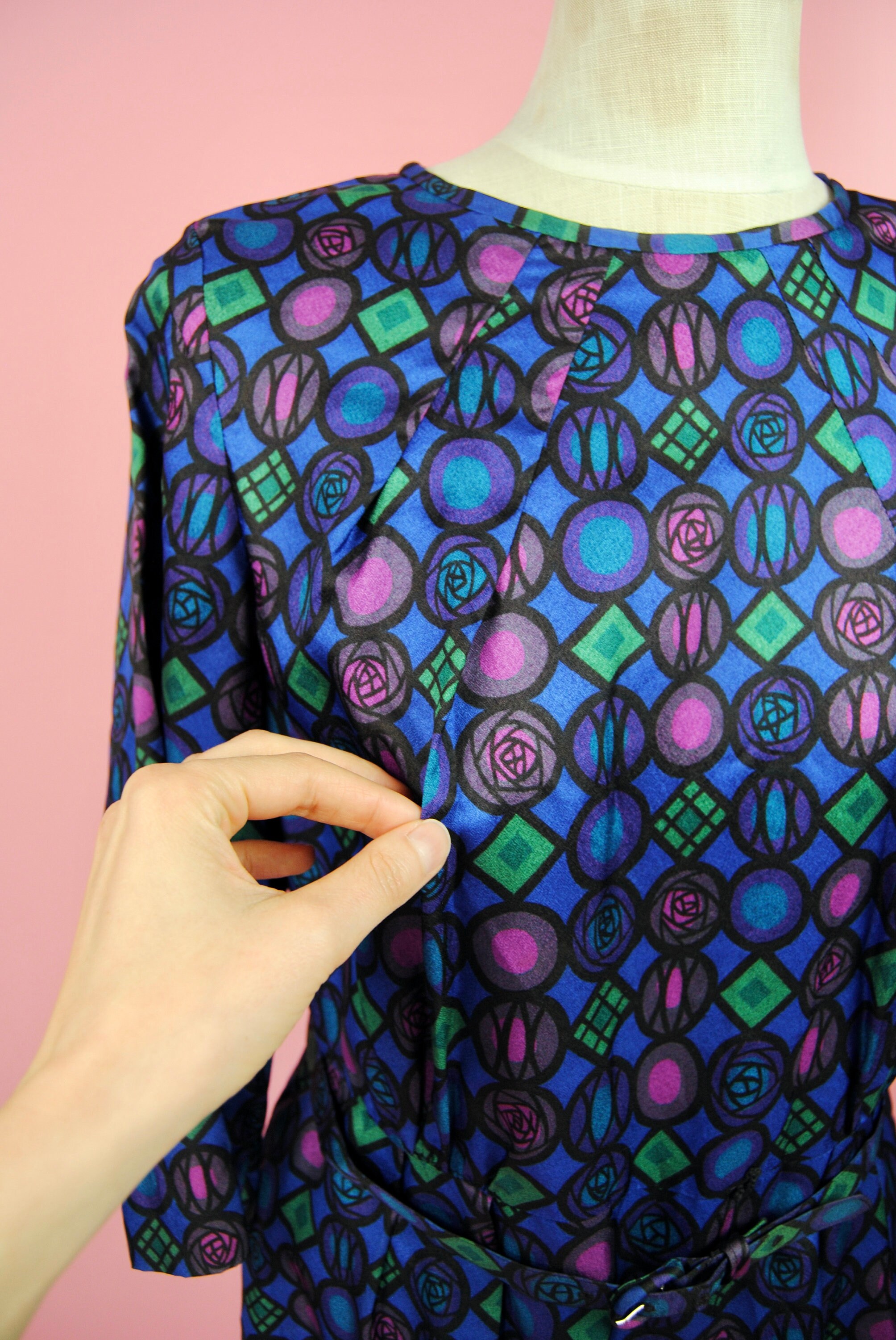 1960s Psychedelic Cocktail Dress in Jewel Tones XL or 1X - Etsy