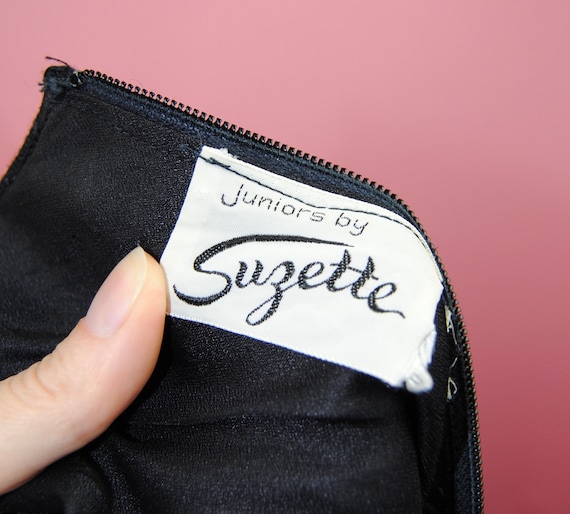 1960s Vintage "Juniors by Suzette" Unique Black Shift… - Gem
