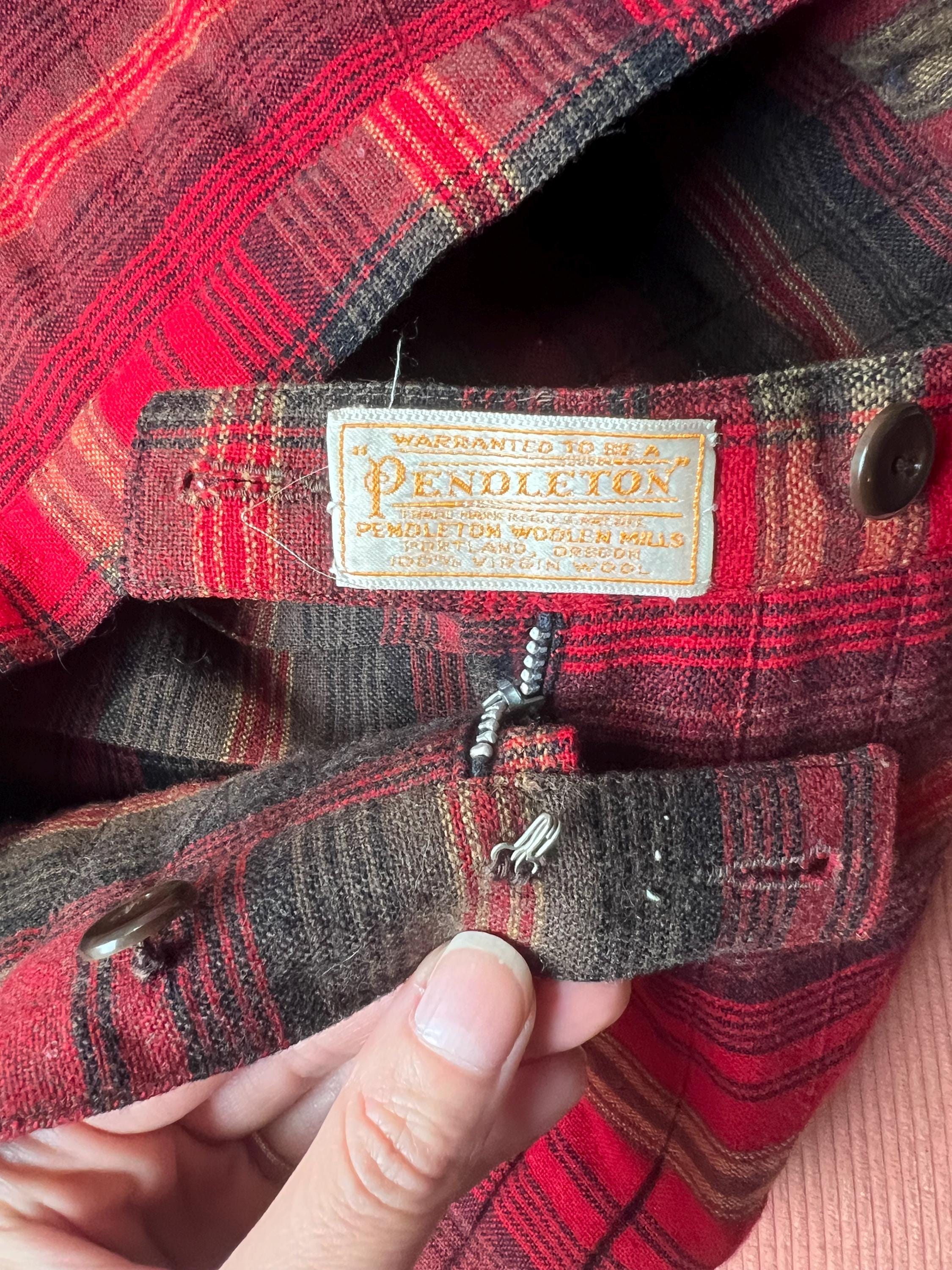 RARE 1950s Vintage Pendleton turnabout REVERSIBLE Red & Brown Plaid ...