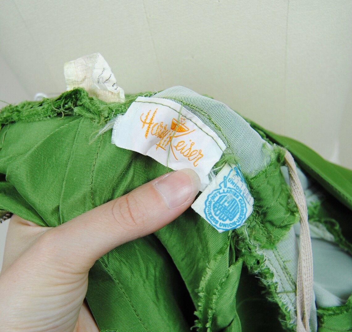 1960s Harry Keiser Green Silken Regency Gown With Watteau Back - Etsy