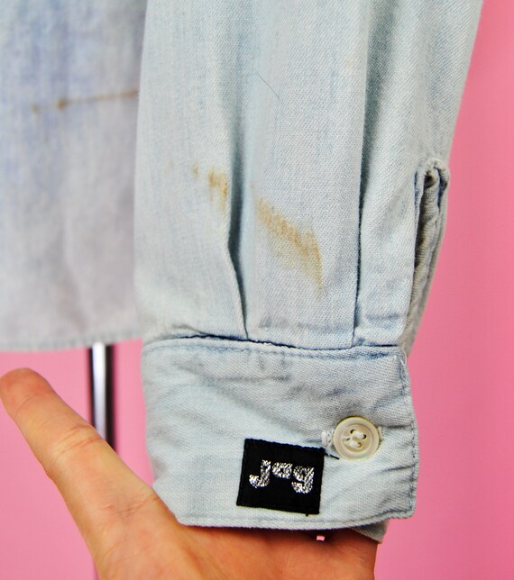 1990s Distressed Jag Denim Jean Top - Md - Gem