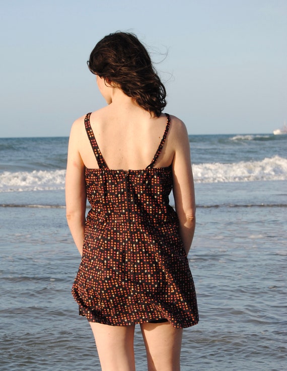 1950s Catalina Pinup Cotton Swim Suit Play Suit - Lg - Gem