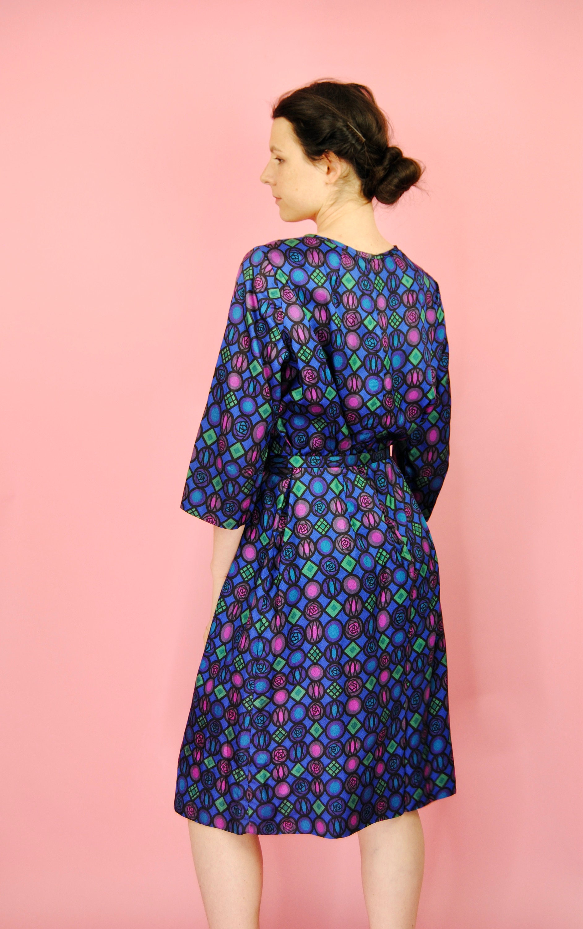 1960s Psychedelic Cocktail Dress in Jewel Tones - XL or 1X - Etsy