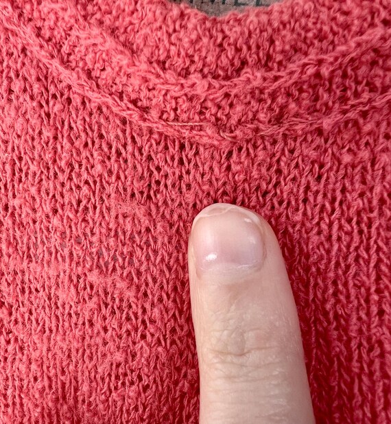 1940s 1950s Toby Berman Coral Pink Wool Chenille Pull… - Gem