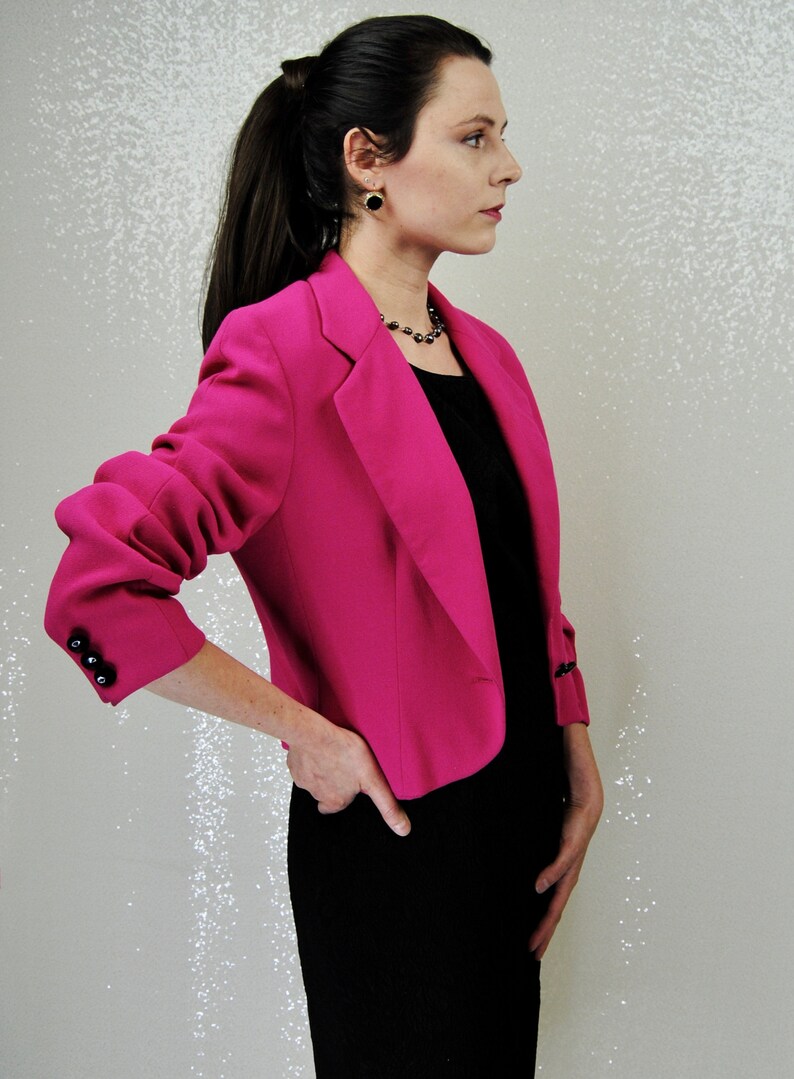 1980s Hot Pink Fuchsia Jaeger Made in Britain Blazer M to L - Etsy