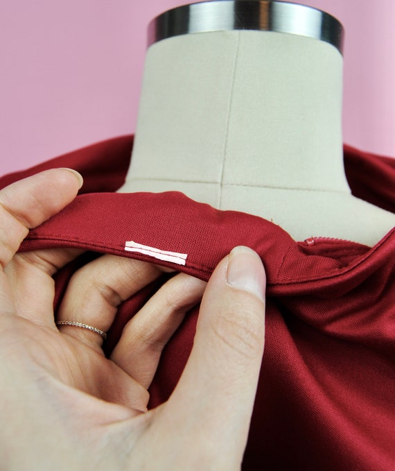 1970s Burgundy Maxi with Cape Goddess Gown - Sm - Gem