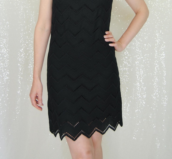 1960s Vintage "Juniors by Suzette" Unique Black Shift… - Gem