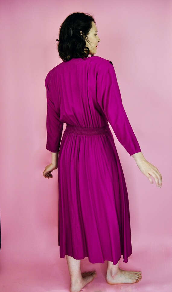 1980s Vintage Bright Pink Fuchsia Paul Harris Dress -… - Gem