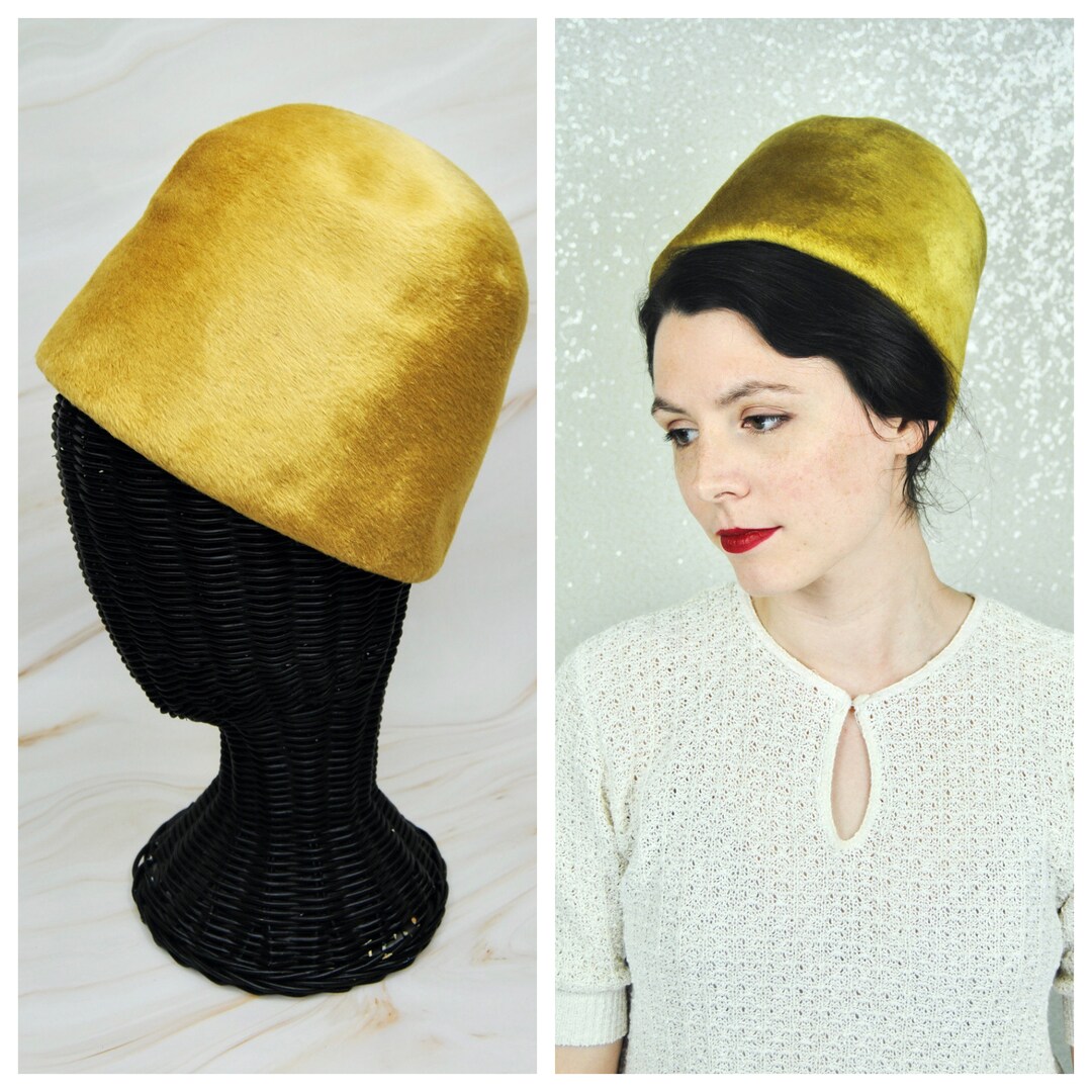 RARE 1960s Vintage Mustard Yellow Brigitte Italian Wool Hat - Etsy