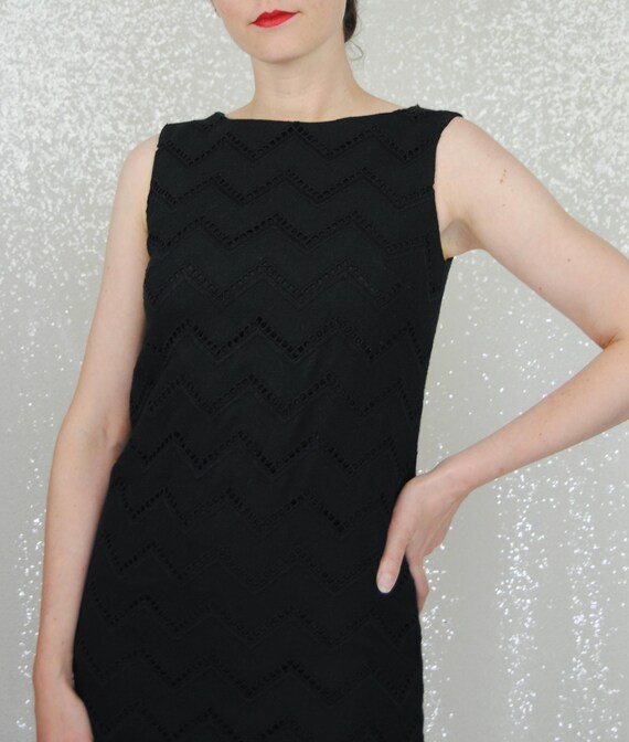 1960s Vintage "Juniors by Suzette" Unique Black Shift… - Gem