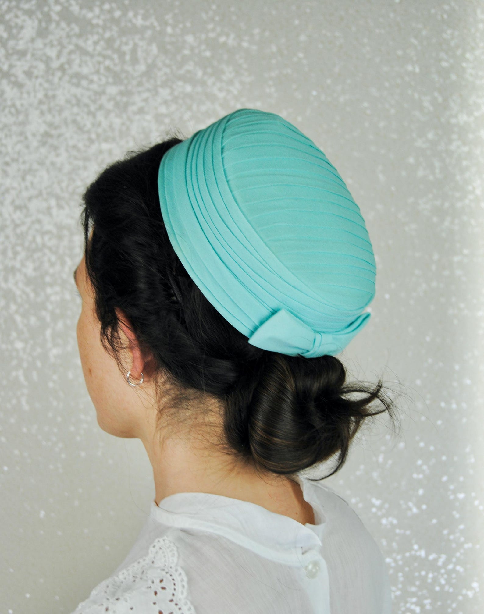 1960s Vintage Belk Turquoise Blue Chiffon Silk Pill Box Style Hat - Etsy