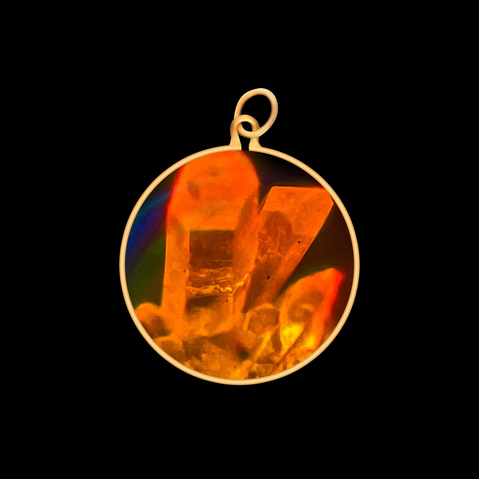 9ct Gold Hologram Pendant - Crystals (small) - Etsy