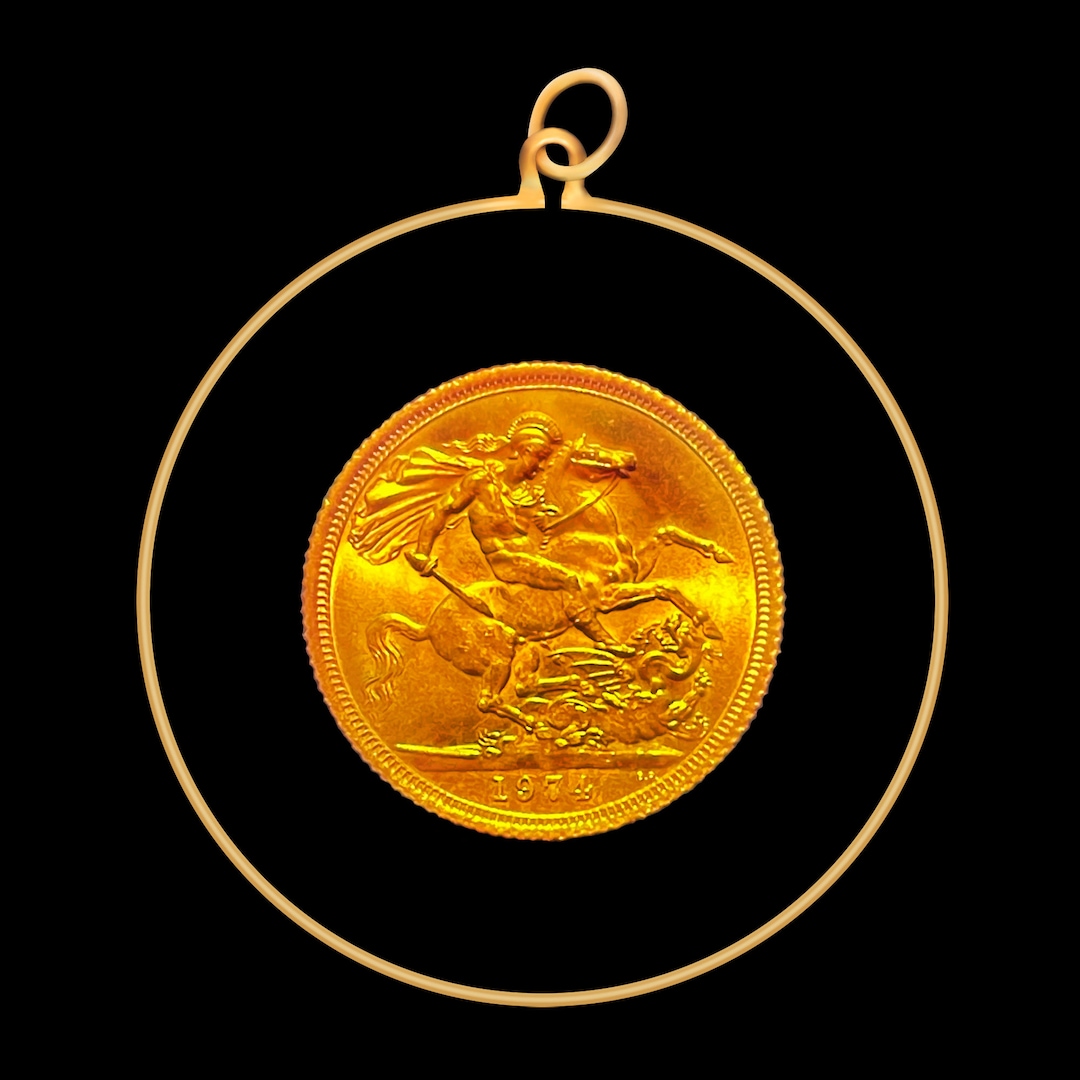 9ct Gold Hologram Pendant - Full Sovereign Coin (large) - Etsy Australia