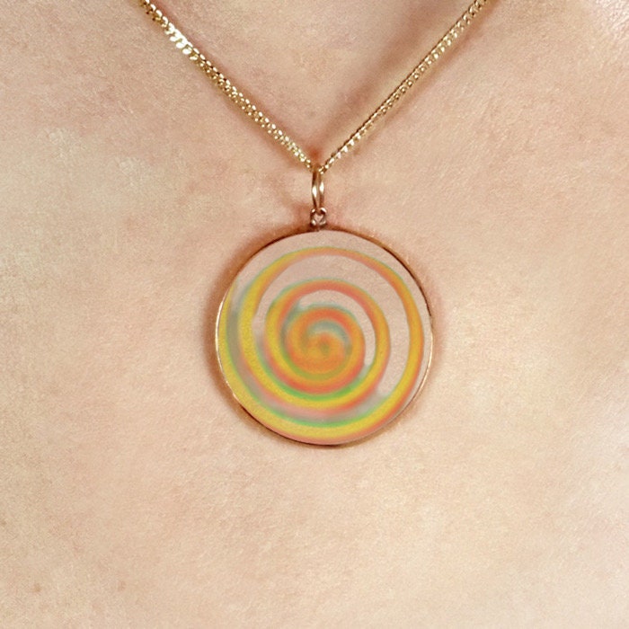9ct Gold Hologram Pendant - Coil Spiral (small) - Etsy