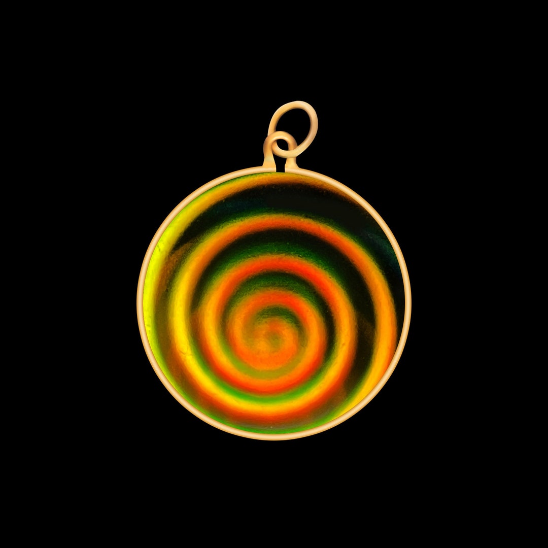 9ct Gold Hologram Pendant - Coil Spiral (small) - Etsy