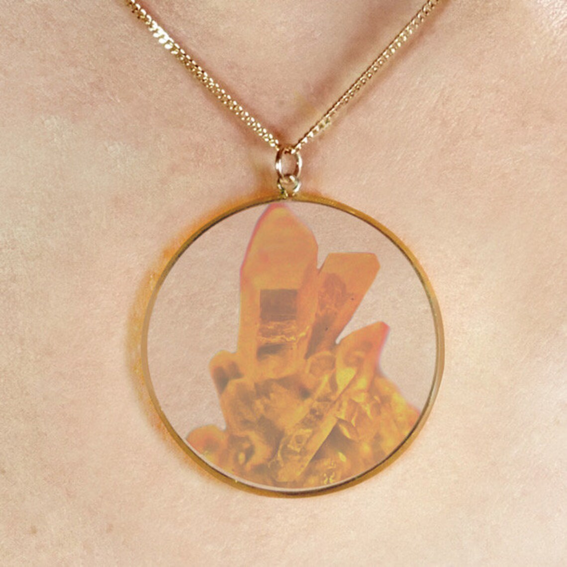 9ct Gold Hologram Pendant Crystals large - Etsy