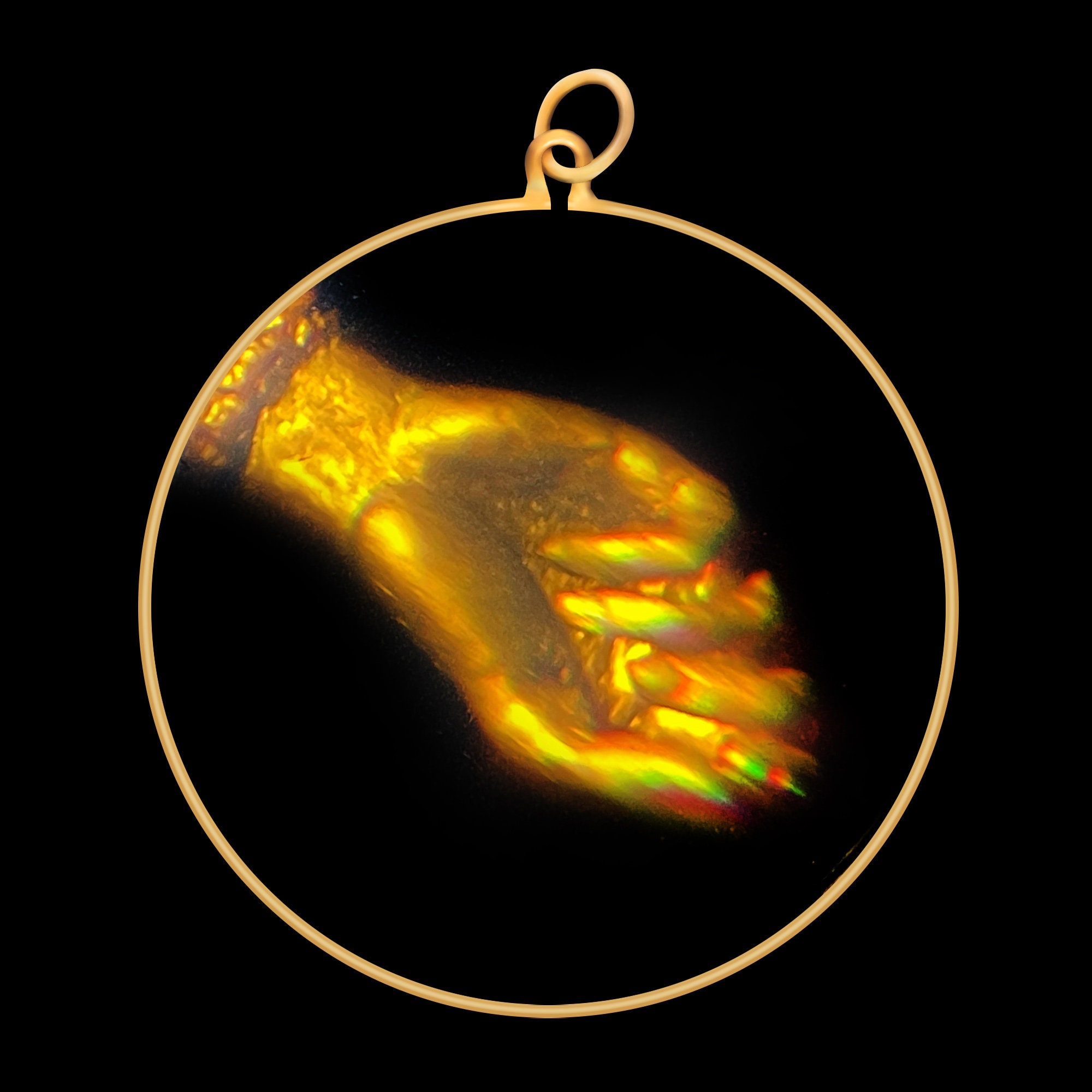 9ct Gold Hologram Pendant - Hand (large) - Etsy UK